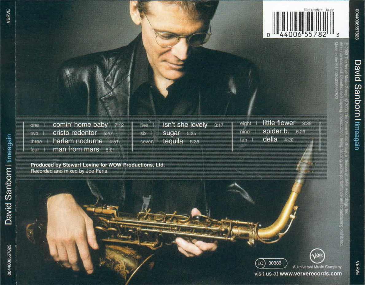 David Sanborn Time Again : Back | CD Covers | Cover Century | Over 1. ...